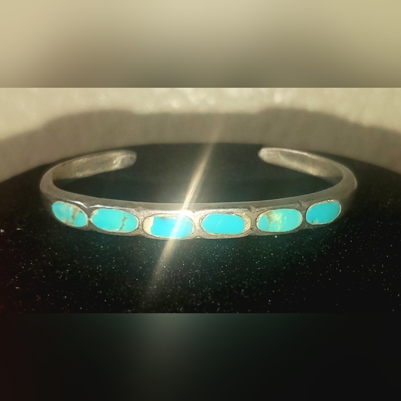 Jewelry | Native American 925 Vintage Sleeping Beauty Turquoise Inlay ...